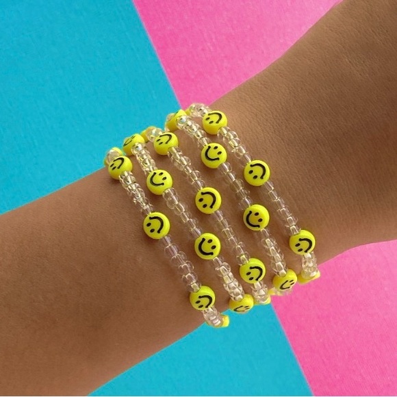 with love jordi | Jewelry | Smiley Face Bracelet Beaded Happy Face ...
